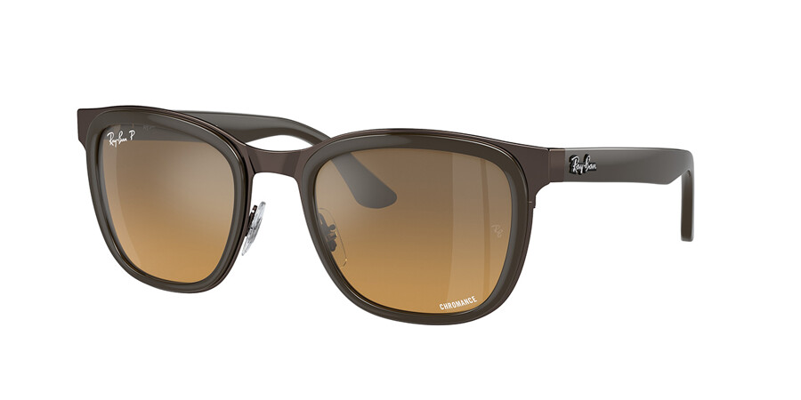 Ray-Ban RB3709 Clyde Asian Fit Polarized 9259A2 Carré Brown on Copper ...
