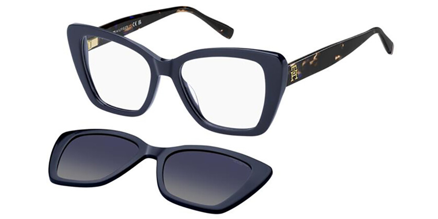 Tommy Hilfiger TH 2347/C With Clip-On PJP/Z7 Oeil de Chat Bleu lunettes ...