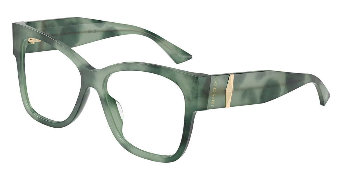 Jimmy Choo JC3062U 5099 Oeil de Chat Green Tortoise lunettes ...